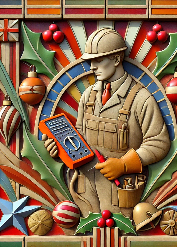 Electrical Christmas Card Luminous (Glossy White) | Engineering ...