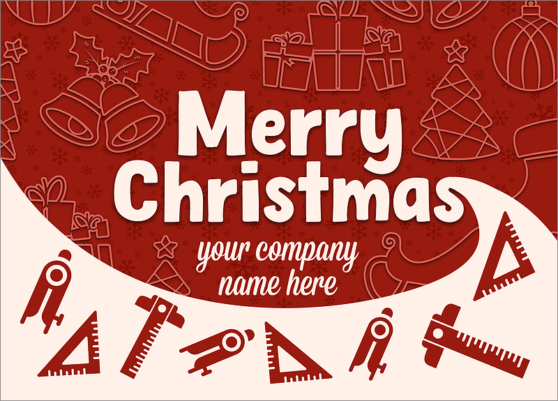 Festive Drafting Card (Glossy White) | Engineering Christmas Cards