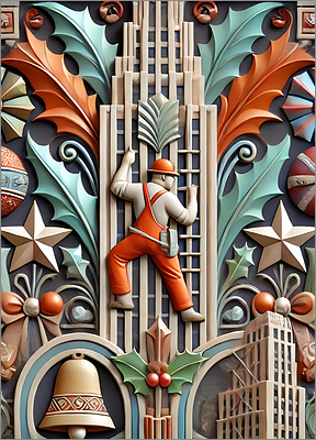Ironworker Christmas Card Thriving (Glossy White) | Engineering ...