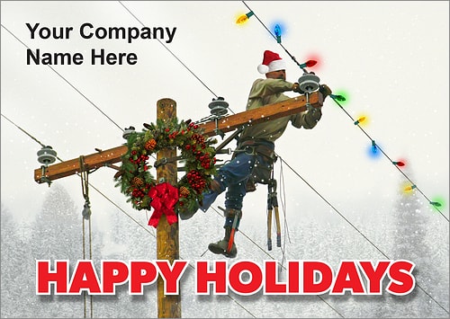 Electrician Christmas Card Personalized For Your Business