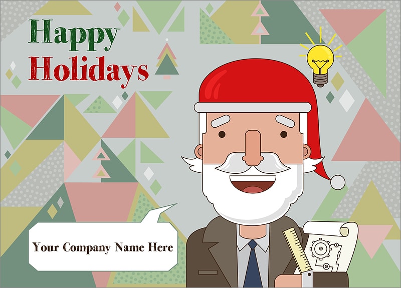 Santa Engineers Christmas Card (Glossy White) | Engineering Christmas Cards